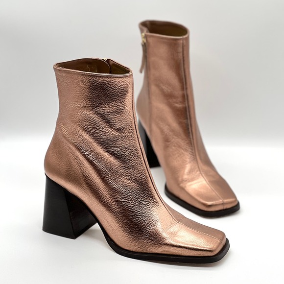 ALOHAS | Shoes | Alohas South Shimmer Boots Womens 5 Rose Gold Square ...